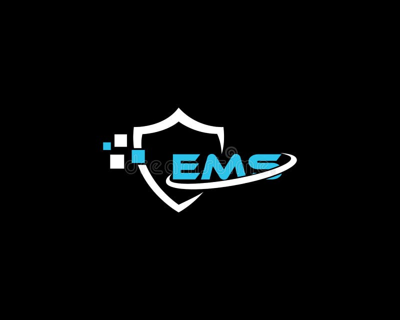 Letters EMS Logo with Shield Style Creative Design Concept. Stock ...