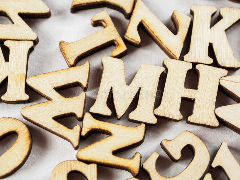 Letters of the English Alphabet on the Background with Selective Focus ...