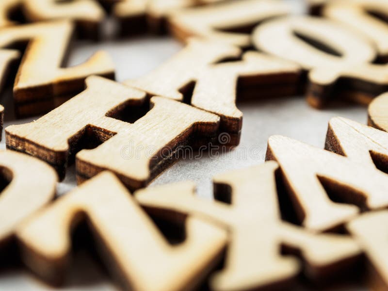 Letters of the English Alphabet on the Background with Selective Focus ...