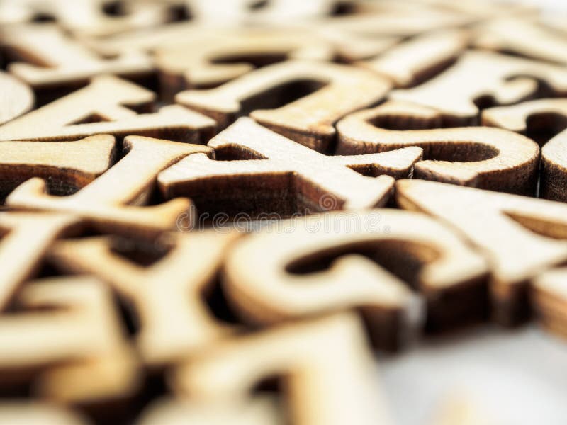 Letters of the English Alphabet on the Background with Selective Focus ...