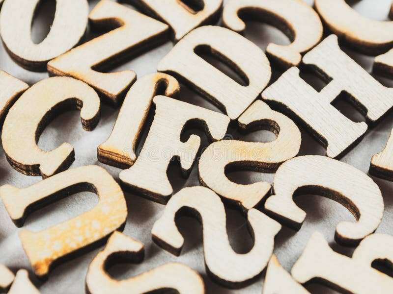 Letters of the English Alphabet on the Background with Selective Focus ...