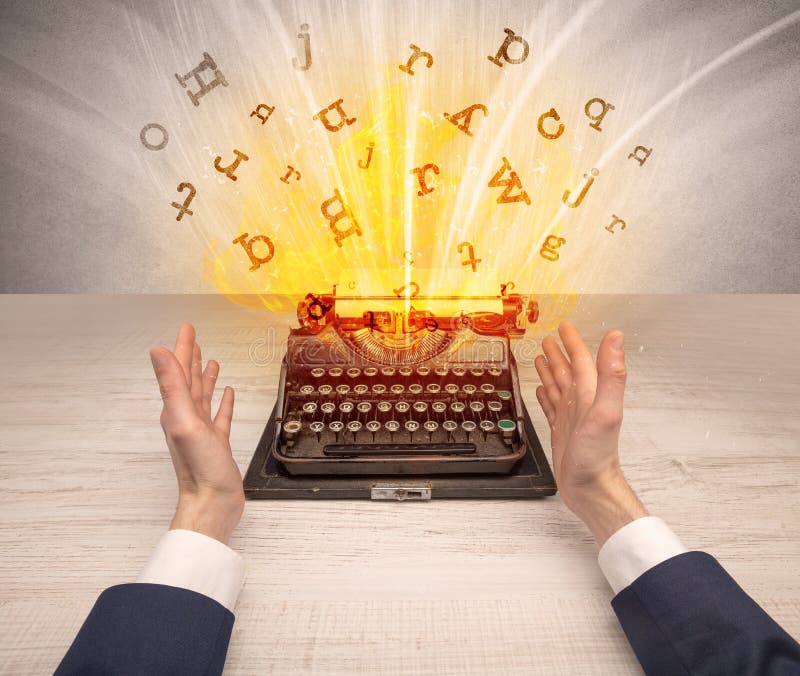 Letters Exploding from a Vintage Typewriter Stock Image - Image of button, creative: 142925915