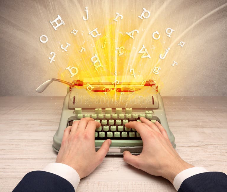 Letters Exploding from a Vintage Typewriter Stock Image - Image of ...