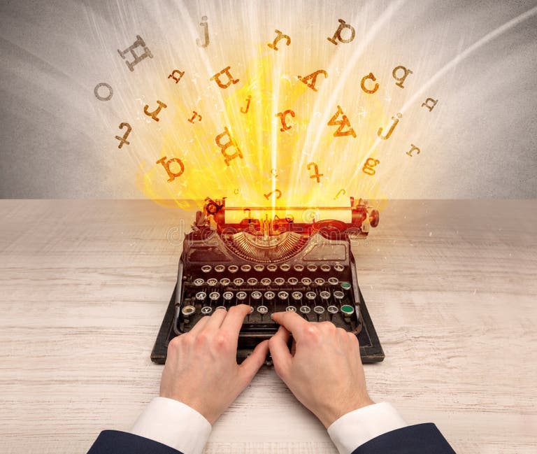 Letters Exploding from a Vintage Typewriter Stock Image - Image of note ...