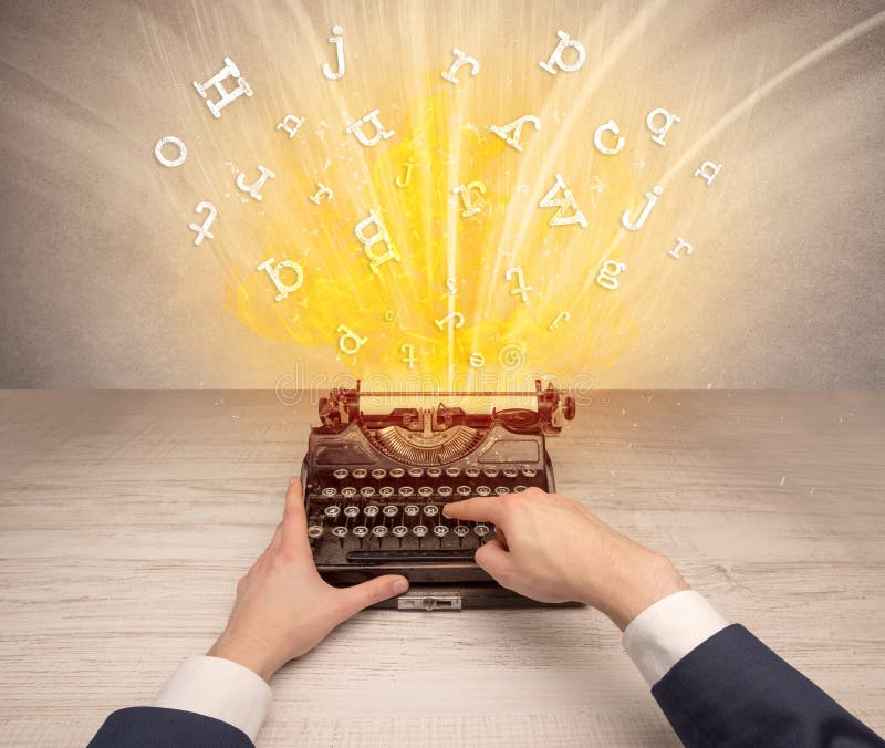 Letters Exploding from a Vintage Typewriter Stock Photo - Image of ...
