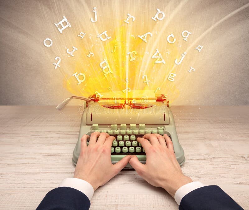 Letters Exploding from a Vintage Typewriter Stock Photo - Image of ...