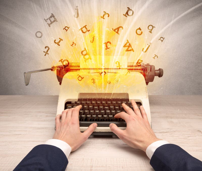 Letters Exploding from a Vintage Typewriter Stock Image - Image of ...