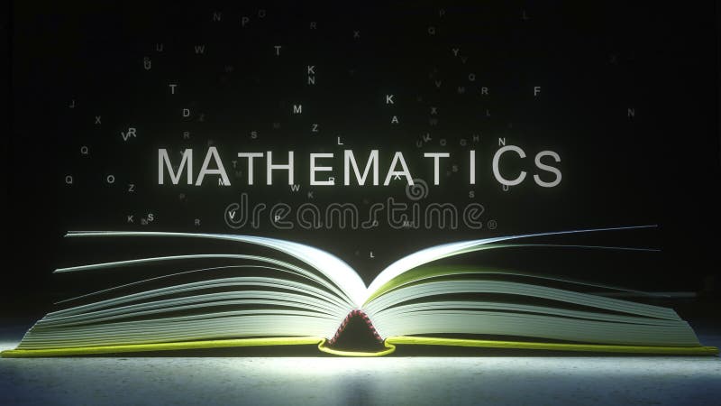Letters Fly Off the Open Book Pages To Form MATHEMATICS Text. 3D ...
