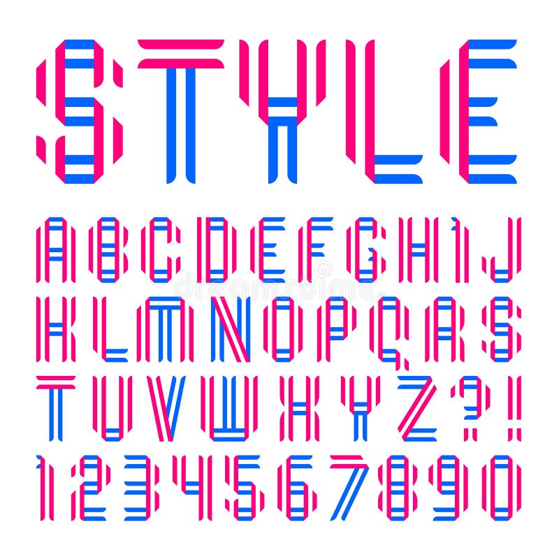 Letters Folded from Two Red Blue Paper Stock Vector - Illustration of ...