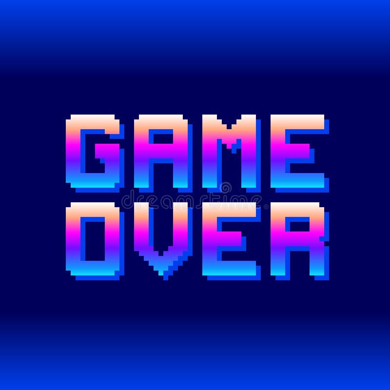 Retro Game Over Pixel Text. EPS8 Vector Stock Vector - Illustration of ...