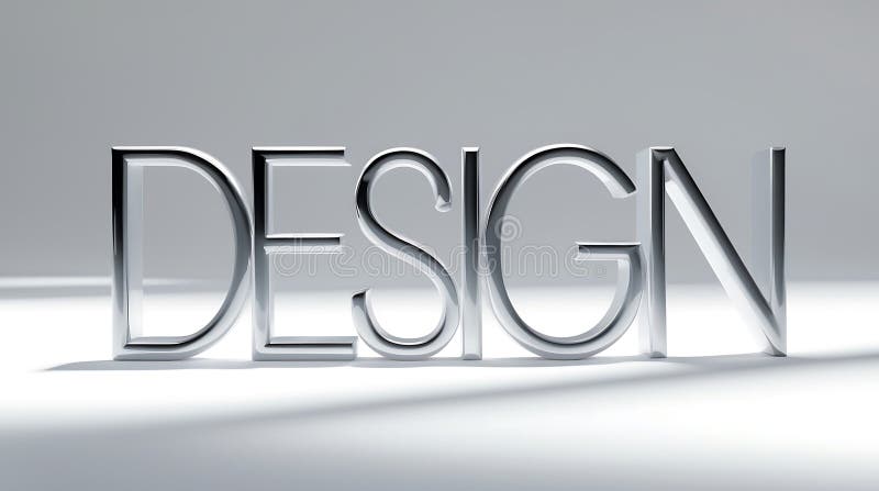 Creative Lettering in Silver Finish Showcasing the Word Design on a ...