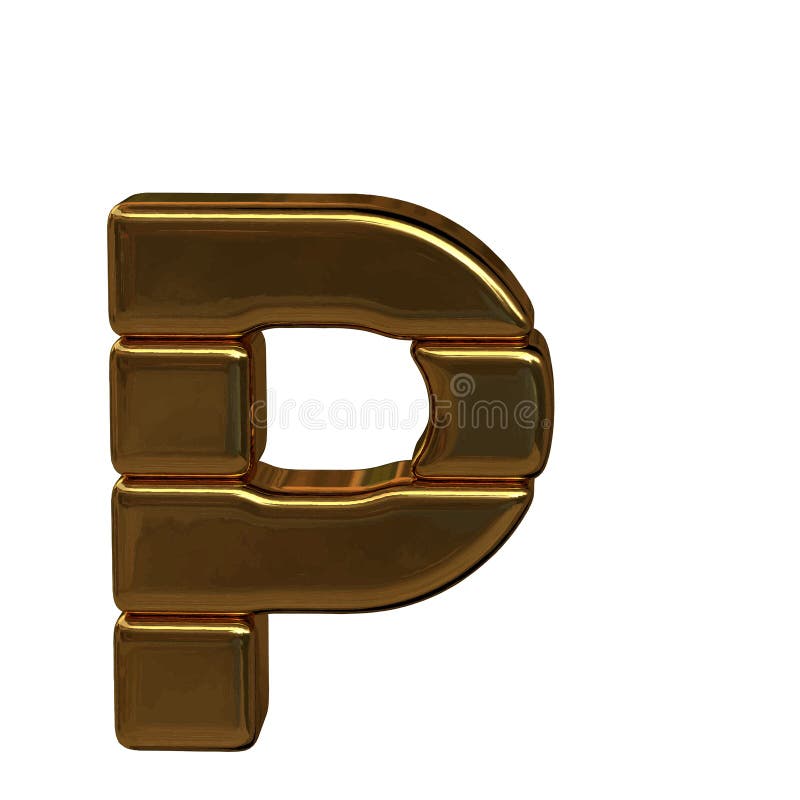 Letters from Four Horizontal Blocks. Letter P Stock Vector ...