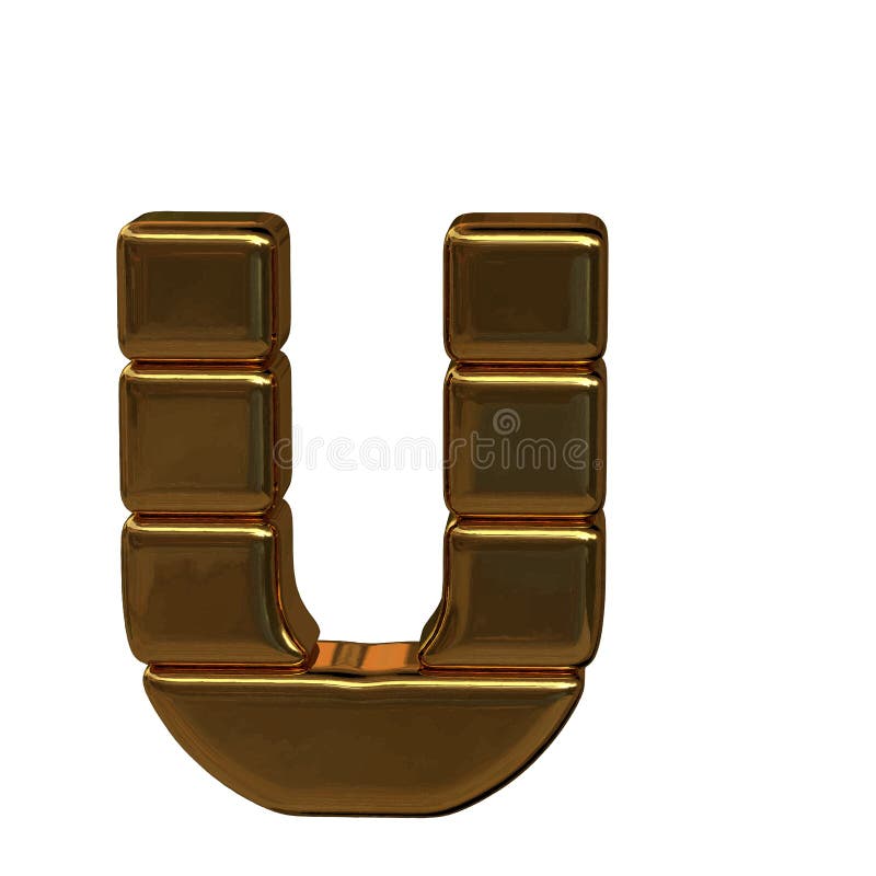 Letters from Four Horizontal Blocks. Letter U Stock Vector ...