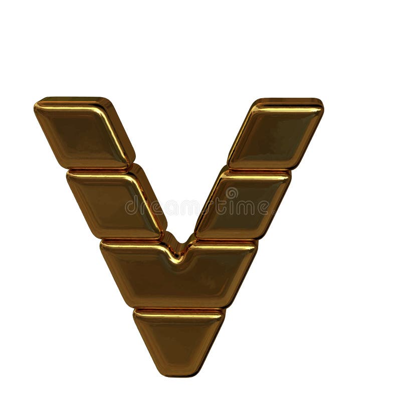 Letters from Four Horizontal Blocks. Letter V Stock Vector ...