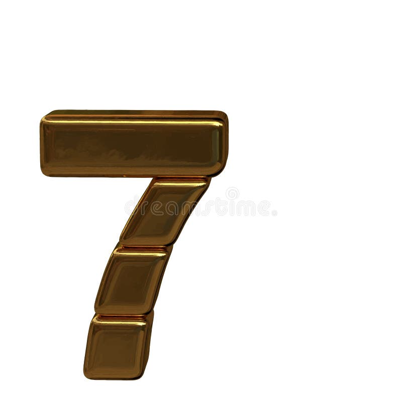 Letters from Four Horizontal Blocks. Number 7 Stock Vector ...