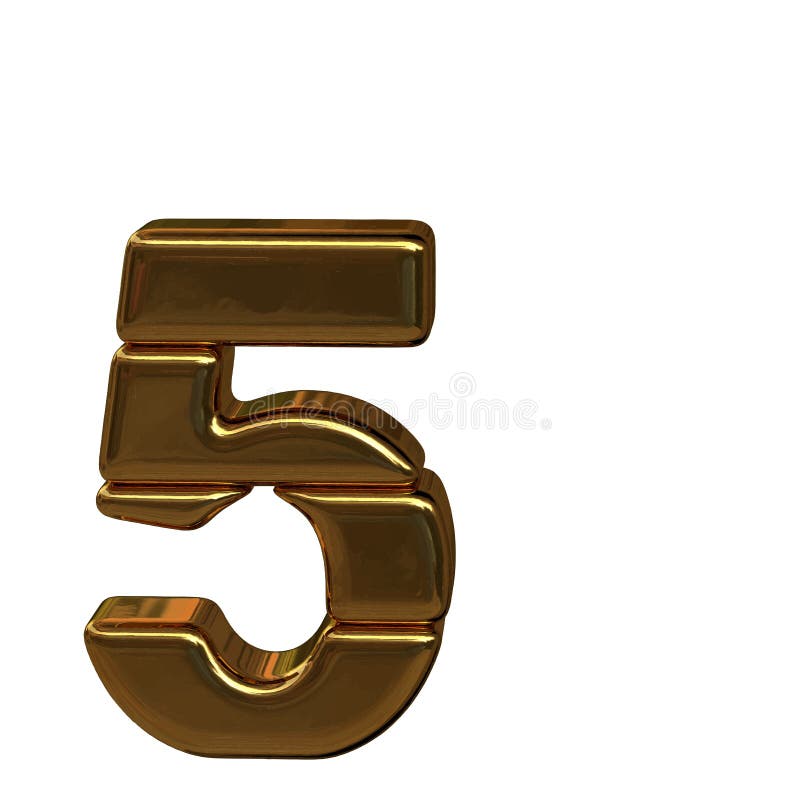 Letters from Four Horizontal Blocks. Number 5 Stock Vector ...