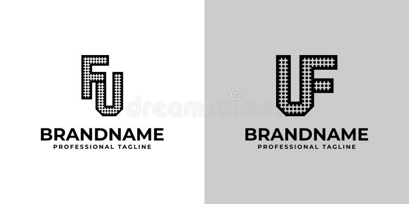 Letters FU and UF Dot Monogram Logo, Suitable for Business with FU or ...