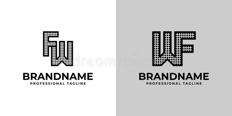 Letters FW and WF Dot Monogram Logo, for Any Brand Stock Vector ...