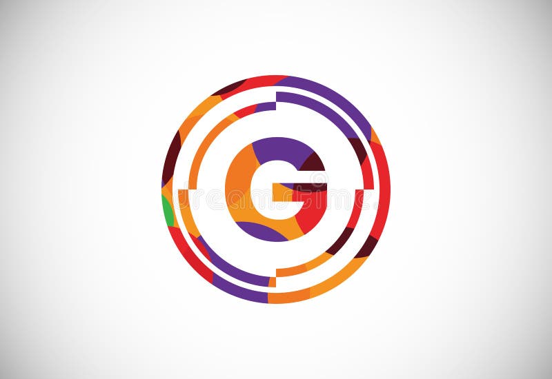 Letters G with Circle Frames Low Poly Art Style. English Alphabet ...