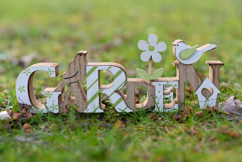 The letters Garden stock photo. Image of wood, meadow - 176378820