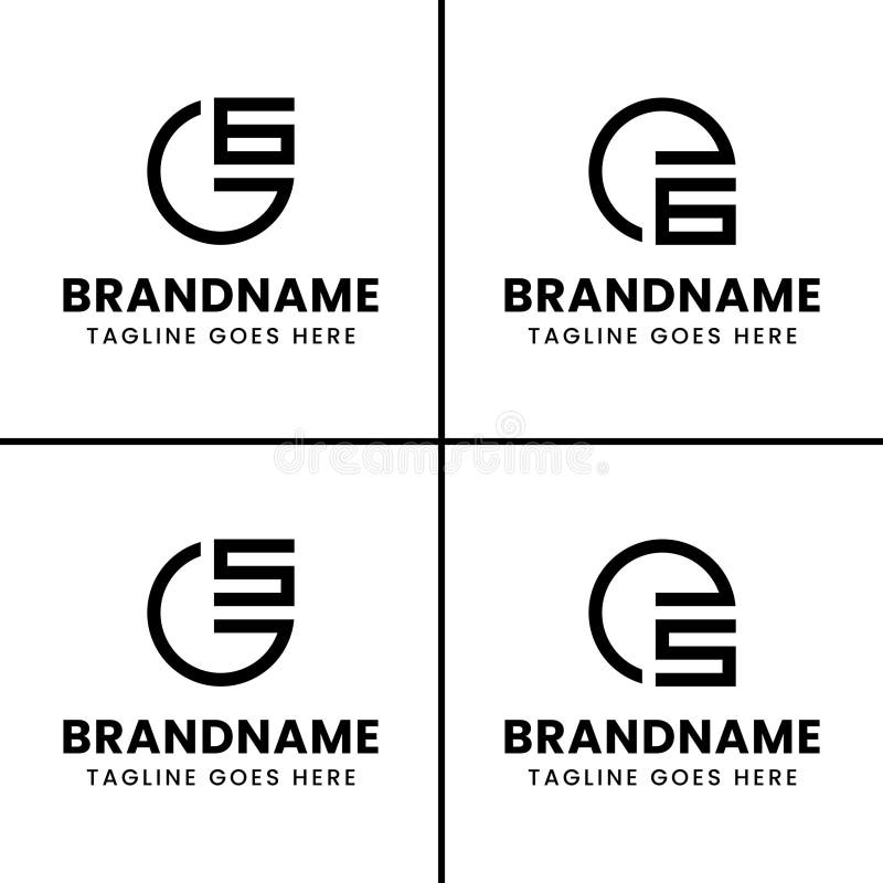 Letters GG EG GS ES Monogram Logo Set, for GG EG GE GS SG ES SE ...