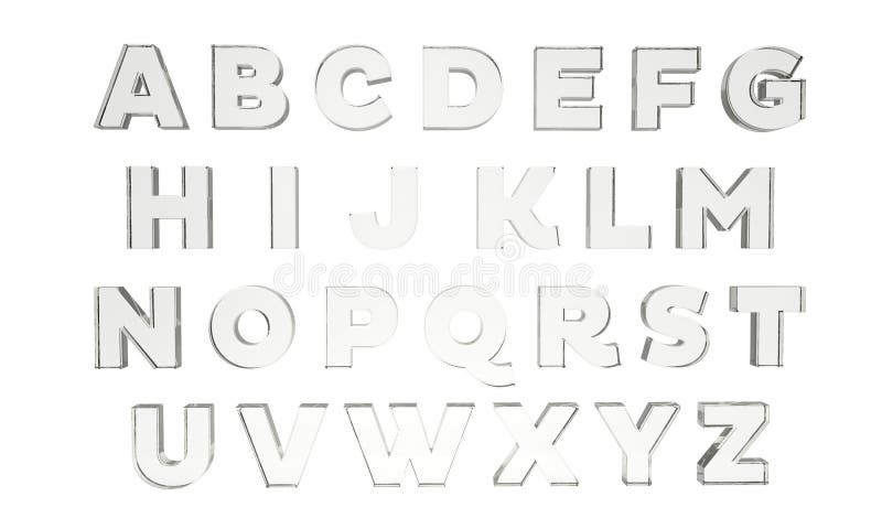 Glass 3d letters stock vector. Illustration of font, school - 26611476