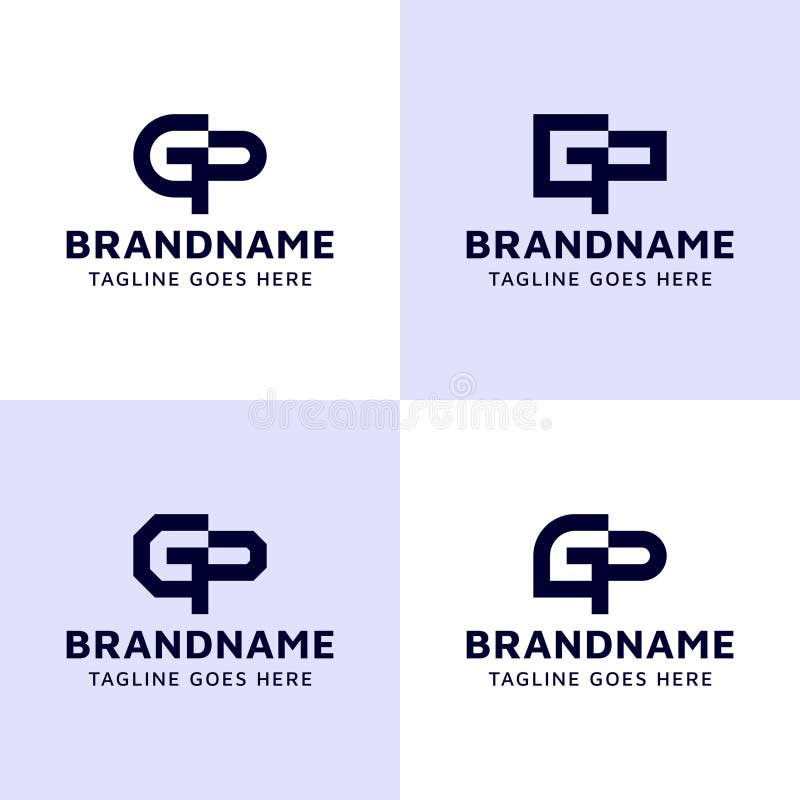 Letters GP Monogram Logo Set, Suitable for Any Business with PG or GP ...