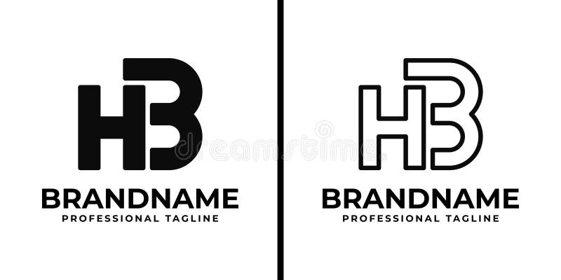Letters HB or BH Monogram Logo Set, for Business with BH or HB Initials ...