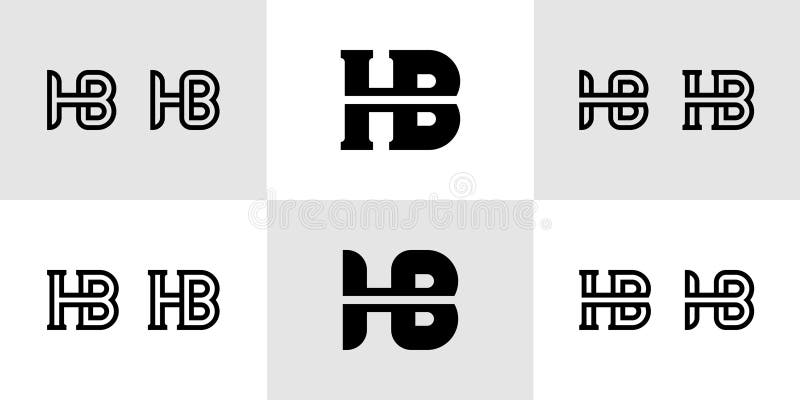 Letters HB Monogram Logo Set, Suitable for Business with HB or BH ...