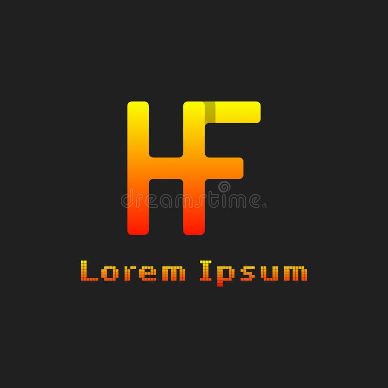 Letters HF Pixel Monogram Logo, Suitable for Any Business with HF or FH ...