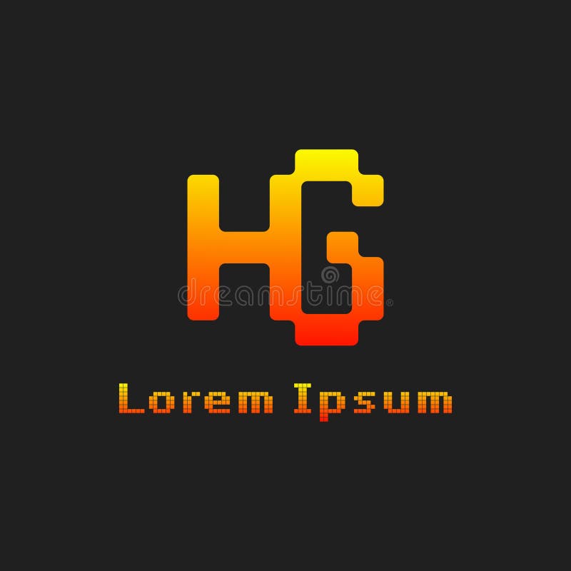 Letters HG Pixel Monogram Logo, Suitable for Any Business with HG or GH ...