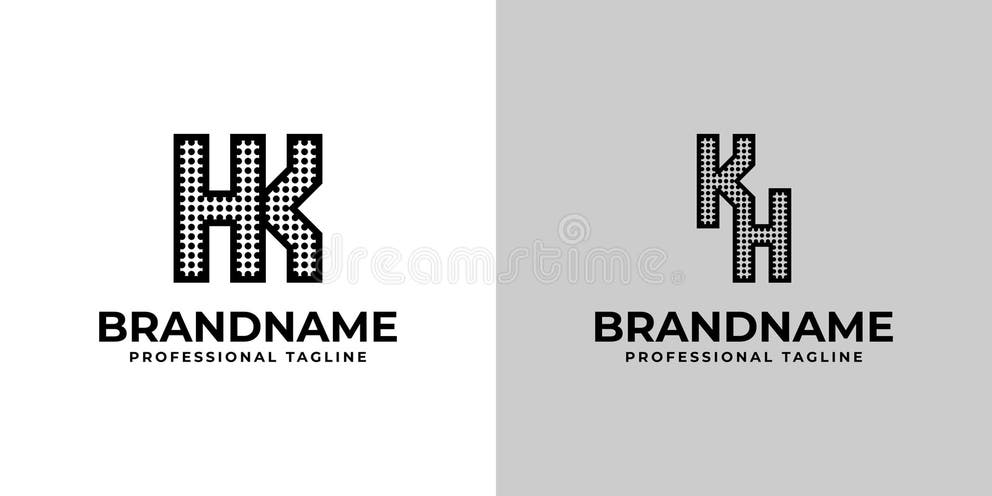 Letters HK and KH Dot Monogram Logo, Suitable for Business with KH or ...