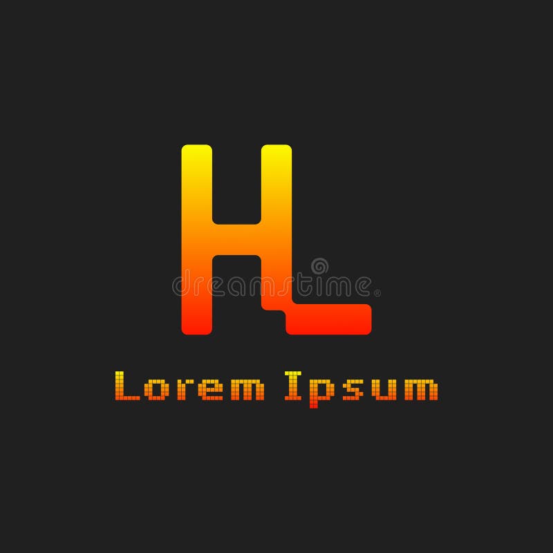Letters HL Pixel Monogram Logo, Suitable for Any Business with HL or LH ...