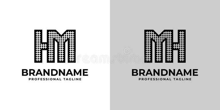 Letters HM and MH Dot Monogram Logo, Suitable for Business with MH or ...