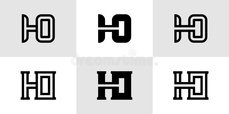 Letters HO Monogram Logo Set, Suitable for Business with HO or OH ...