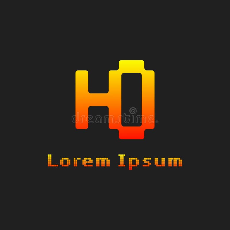 Letters HO Pixel Monogram Logo, Suitable for Any Business with HO or OH ...