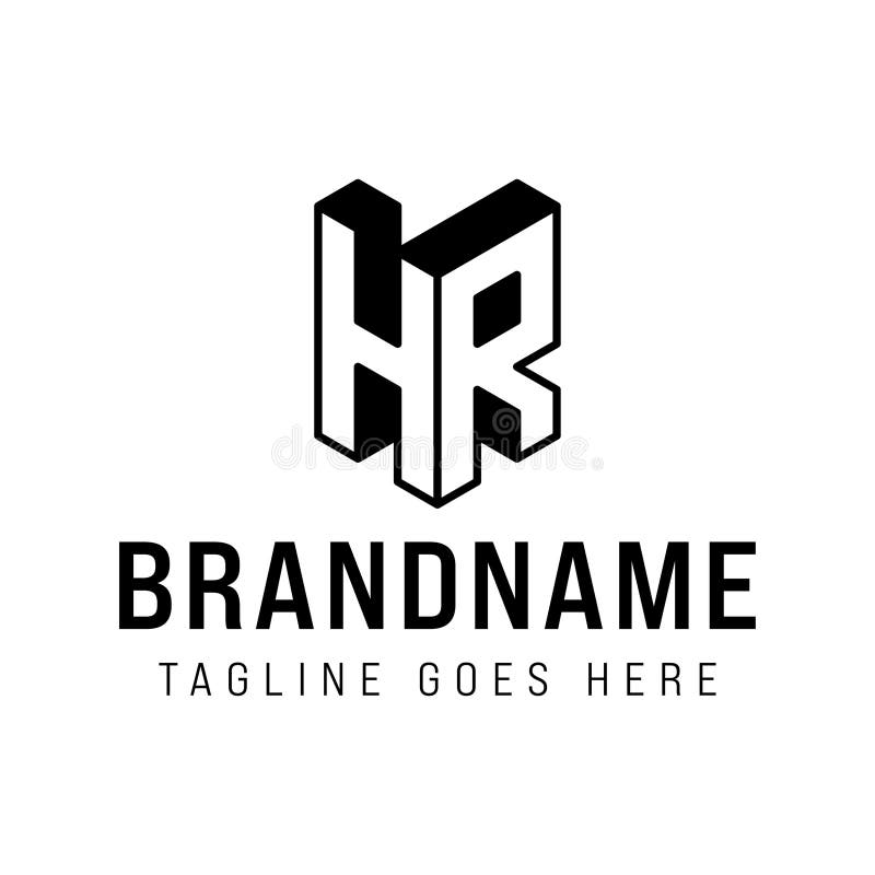 Letters HR 3D Monogram Logo, Represents Professionalism and Innovation ...