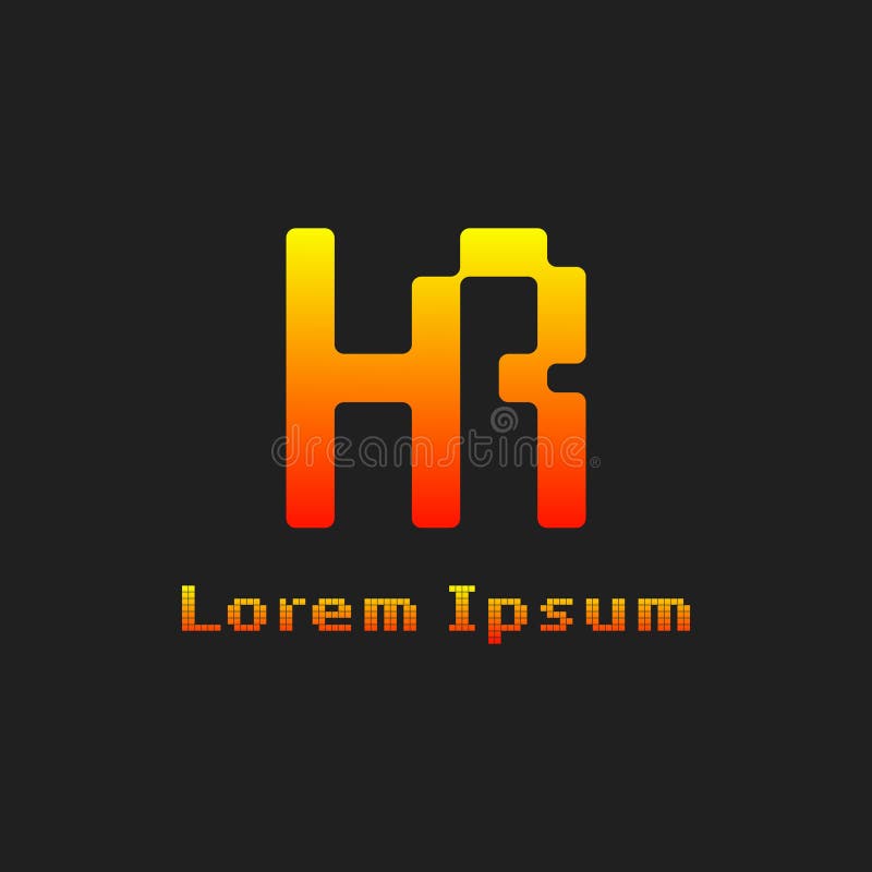 Letters HR Pixel Monogram Logo, Suitable for Any Business with HR or RH ...