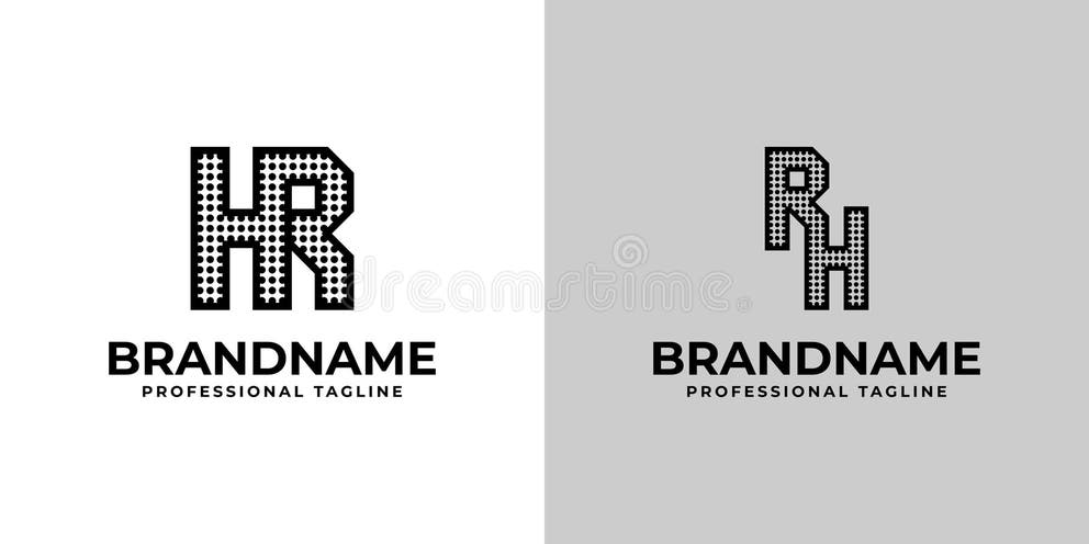 Letters HR and RH Dot Monogram Logo, Suitable for Business with RH or ...