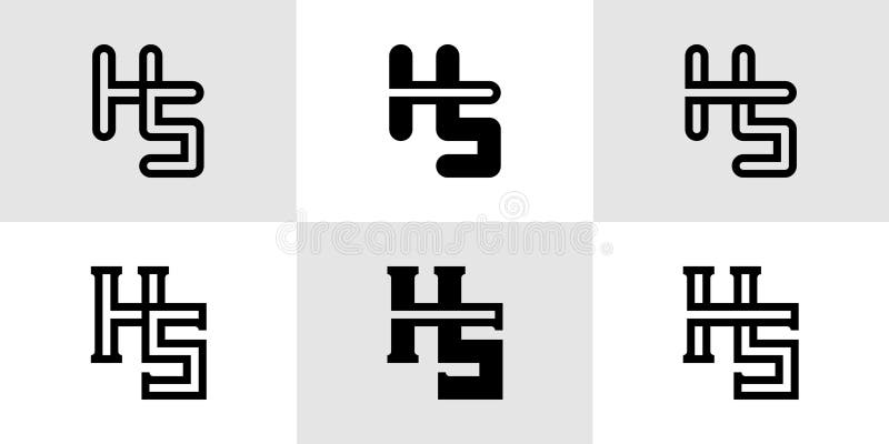Letters HS Monogram Logo Set, Suitable for Business with HS or SH ...