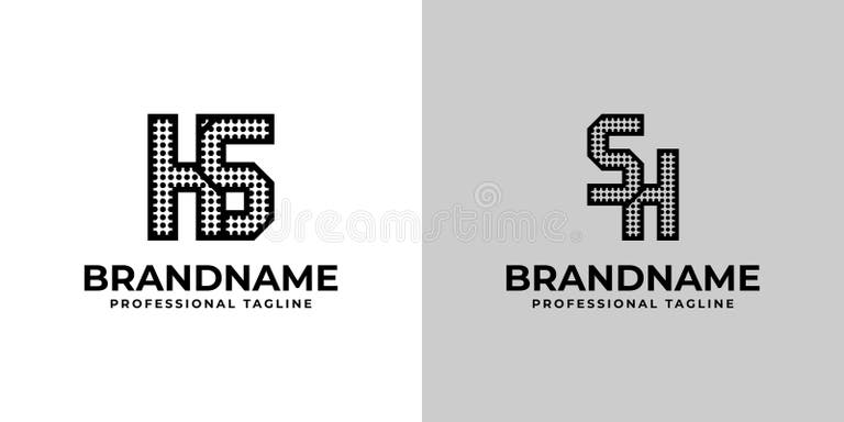 Letters HS and SH Dot Monogram Logo, Suitable for Business with SH or ...