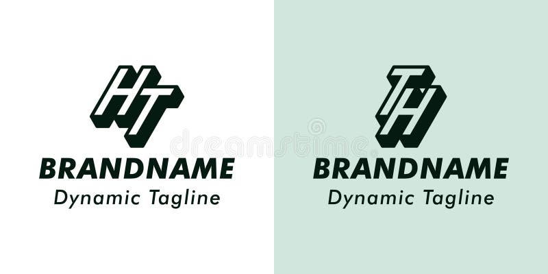 Letters HT and TH 3D Monogram Logo, Suitable for Business with TH or HT ...