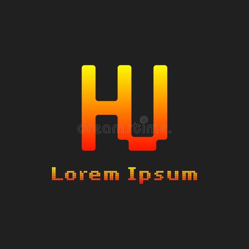 Letters HU Pixel Monogram Logo, Suitable for Any Business with HU or UH ...
