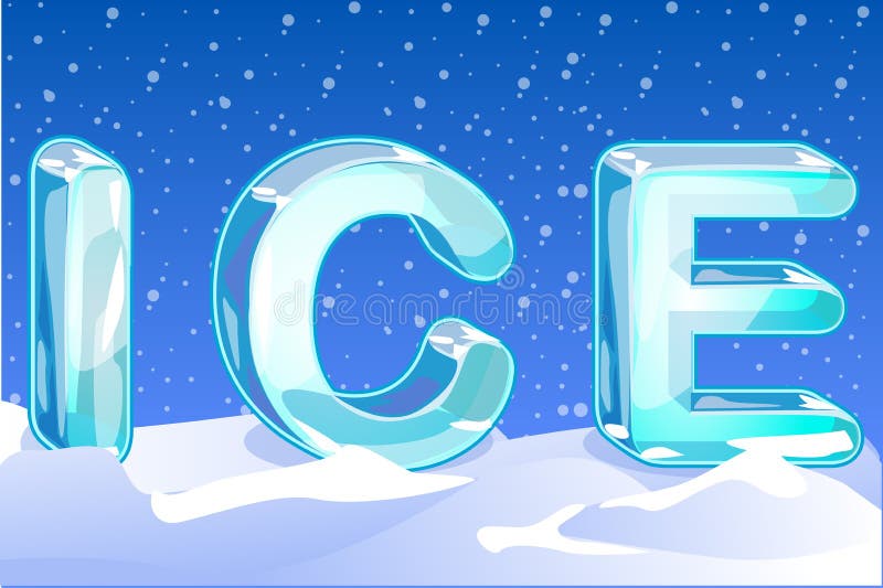 Letters ICE stock vector. Illustration of cold, cool - 64916971