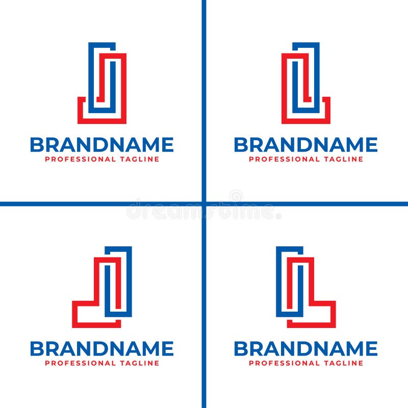 Letters IJ or IL Monogram Logo Set, for Any Business with IJ, JI, IL ...