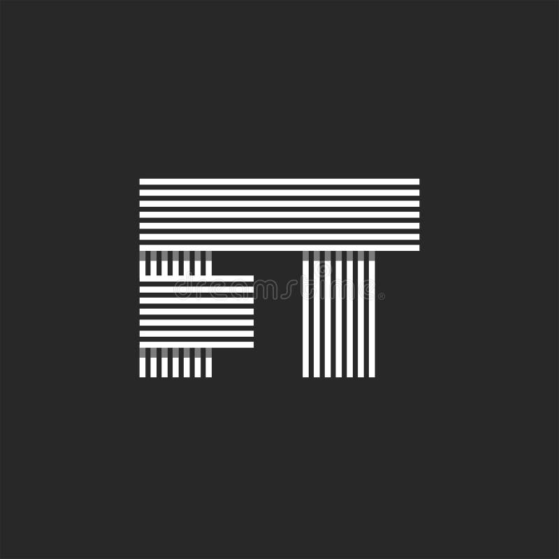 Letters Initials FT or TF Logo Mockup, Monogram Two Letters F and T ...