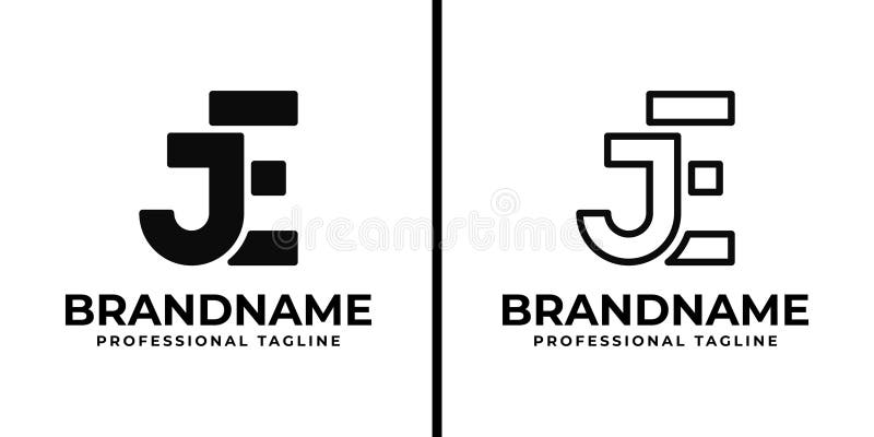 Letters JE or EJ Monogram Logo Set, for Business with EJ or JE Initials ...