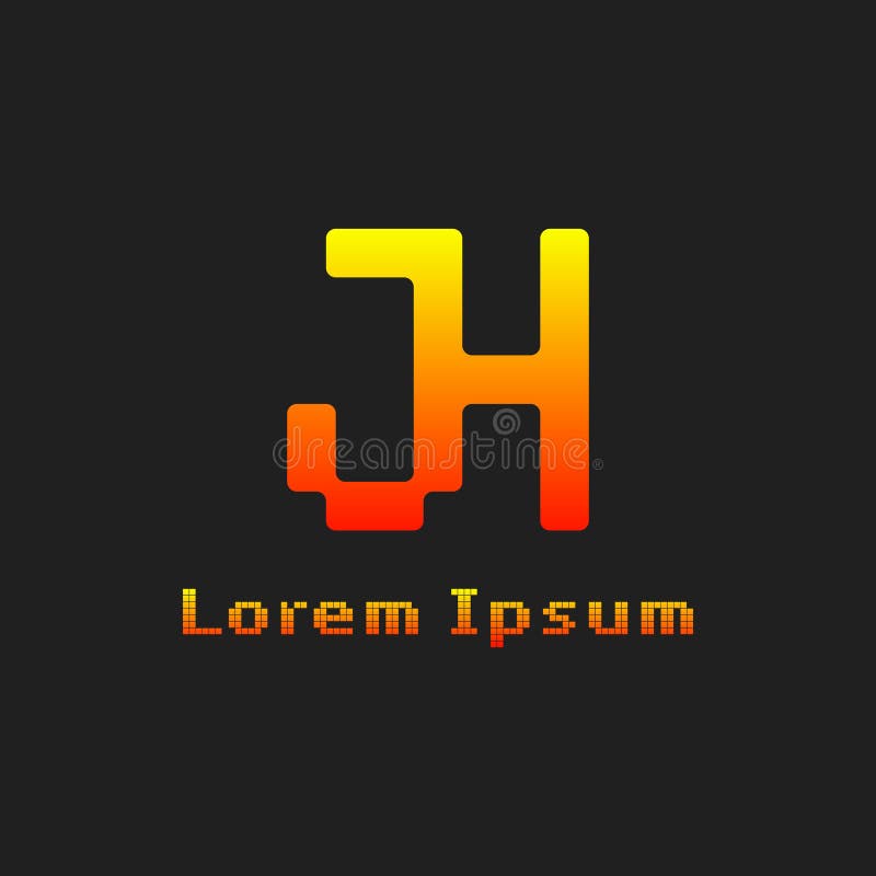Letters JH Pixel Monogram Logo, Suitable for Any Business with JH or HJ ...