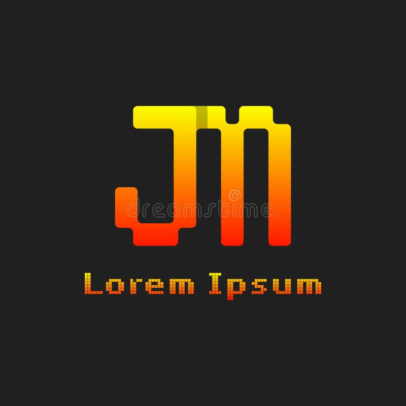 Letters JM Pixel Monogram Logo, Suitable for Any Business with JM or MJ ...