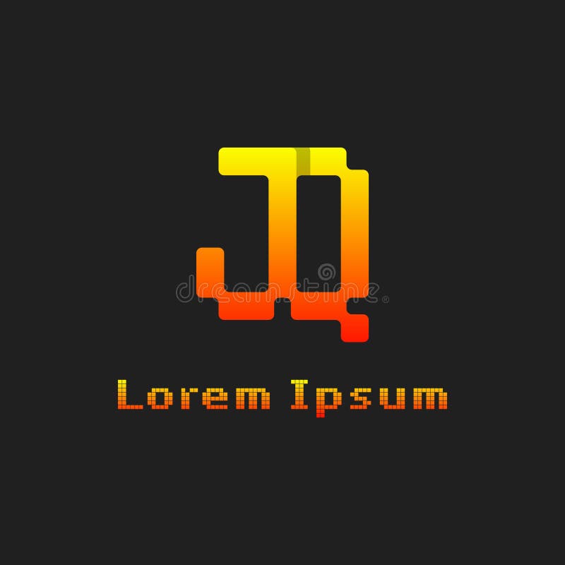 Letters JQ Pixel Monogram Logo, Suitable for Any Business with JQ or QJ ...